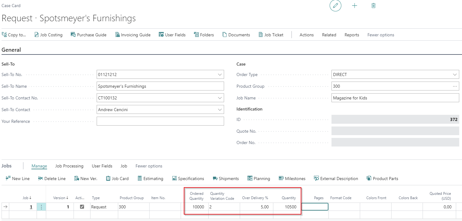 Quantity variations and over delivery - PrintVis Documentation